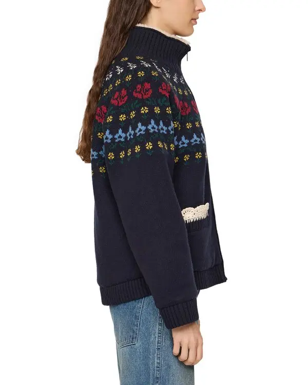 Sea Preston Sherpa Lined Cardigan Jacket