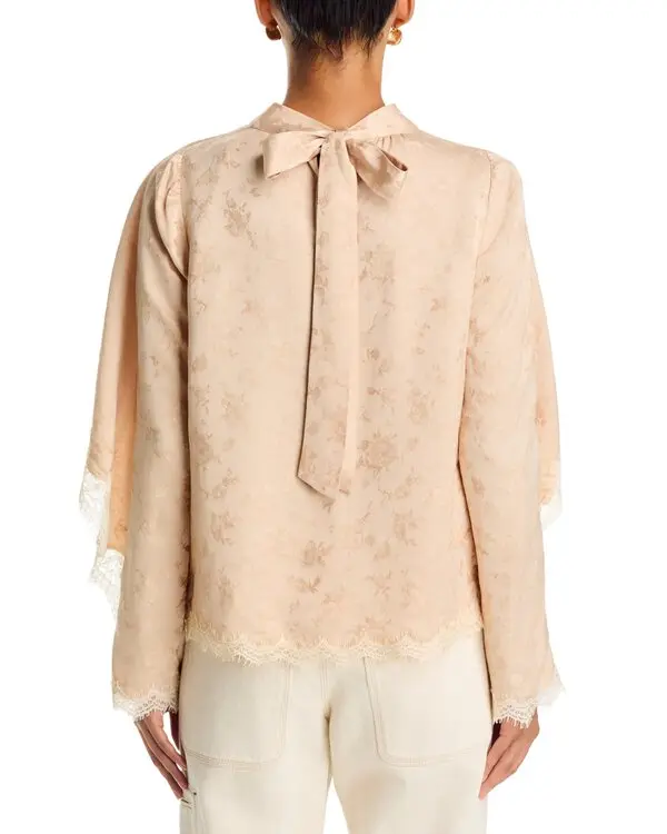 Sea Shay Lace Trim Long Sleeve Top