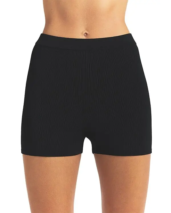 SKIMS Refined Knit High Waist Shorts - Onyx