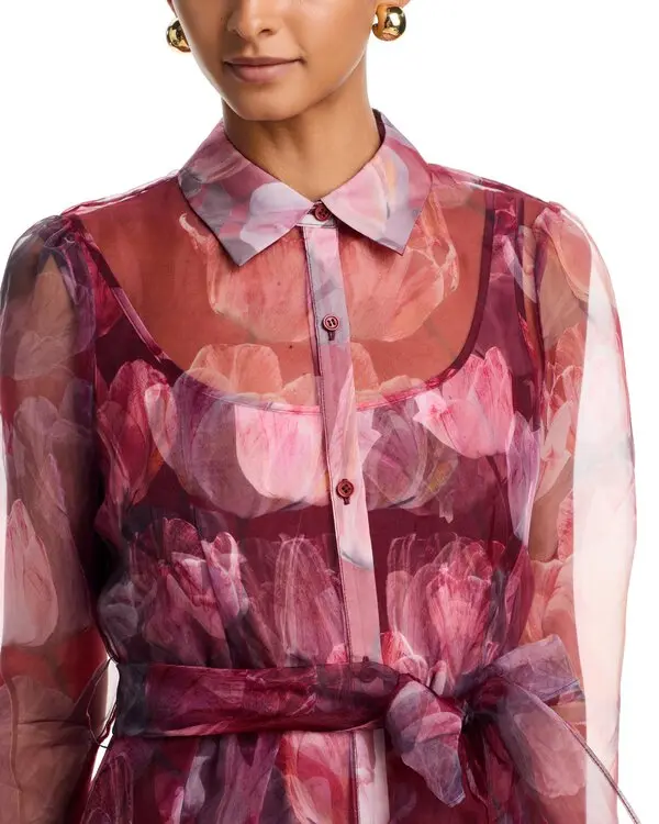 MILLY Printed Midi Shirt Dress