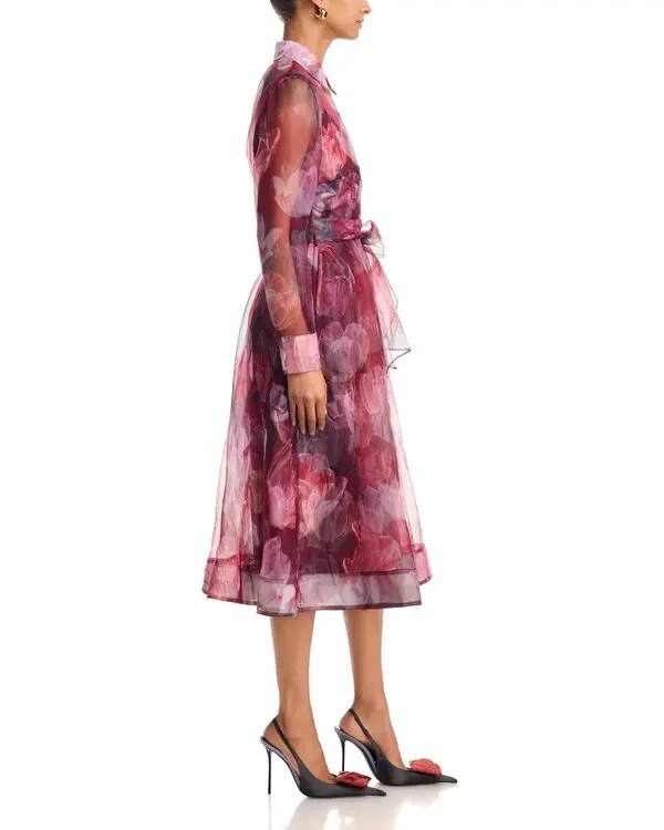 MILLY Printed Midi Shirt Dress