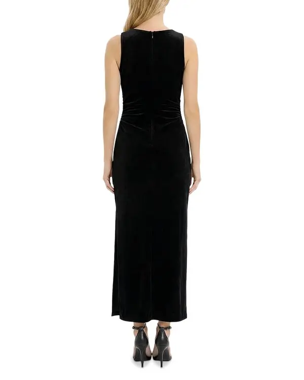 Maggy London Velvet Knot Shoulder Midi Dress