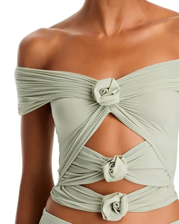 MAYGEL CORONEL Ruched Cutout Set - Sage