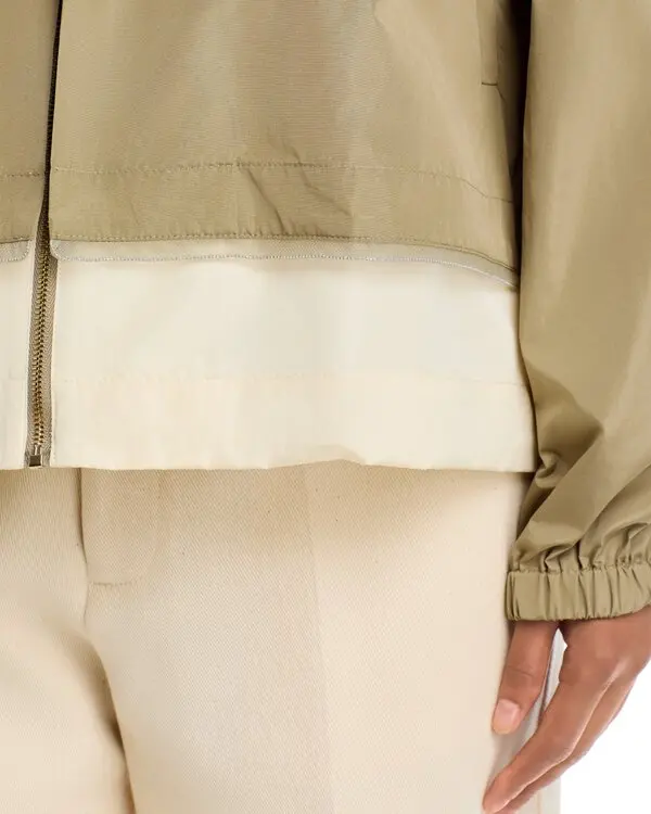 Fabiana Filippi Taffeta Bomber Jacket With Layered Hem