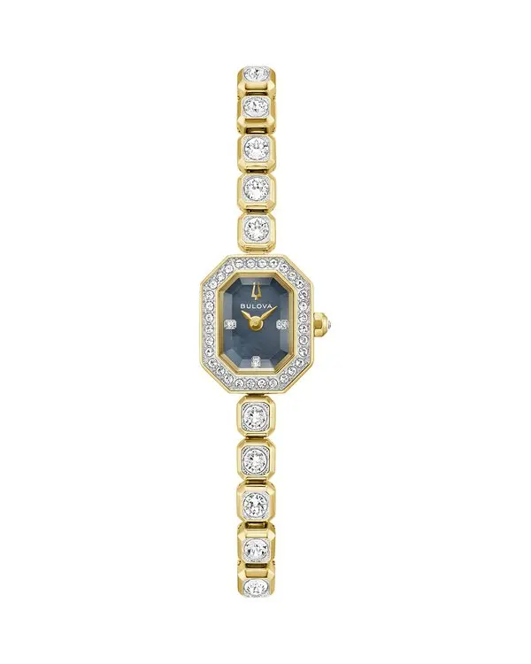 Bulova Crystal Embellished Watch And Bracelet Set