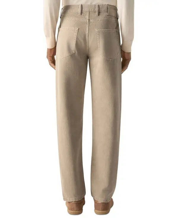 Zegna Roccia Slim Fit Cotton Pants - Light Taupe