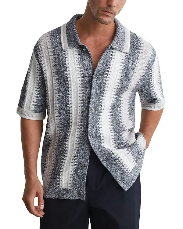 REISS Dale Knit Short Sleeve Shirt