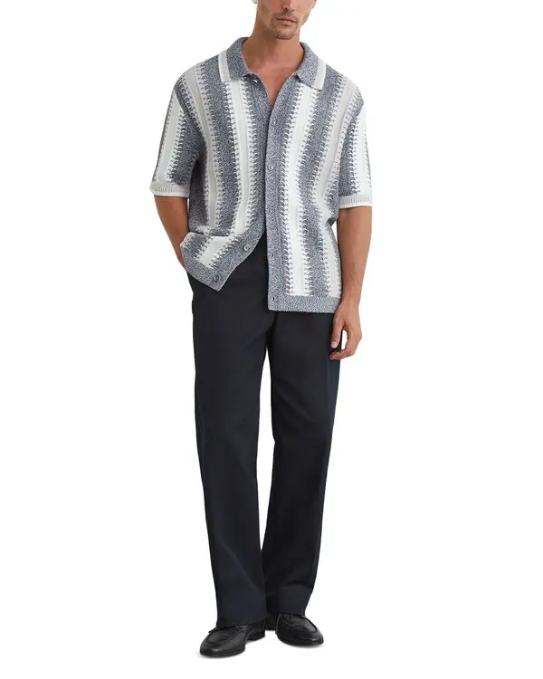 REISS Dale Knit Short Sleeve Shirt