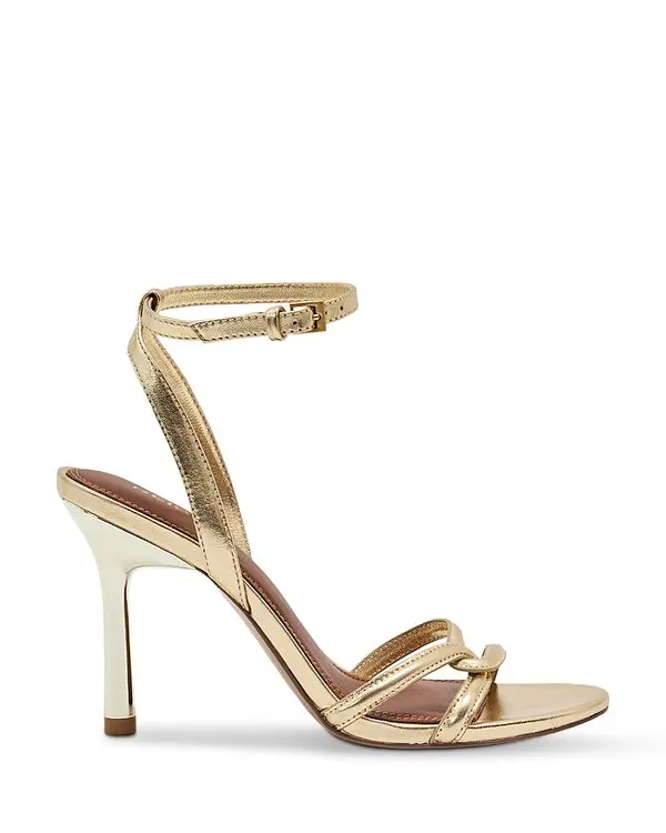 REISS Metallic Leather Stiletto Sandals