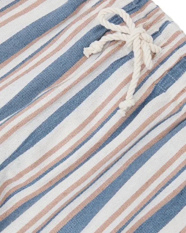 REISS Mararani Stripe Drawstring Shorts - Blue/ecru