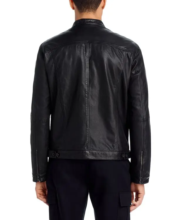 John Varvatos Kurt Zip Leather Jacket
