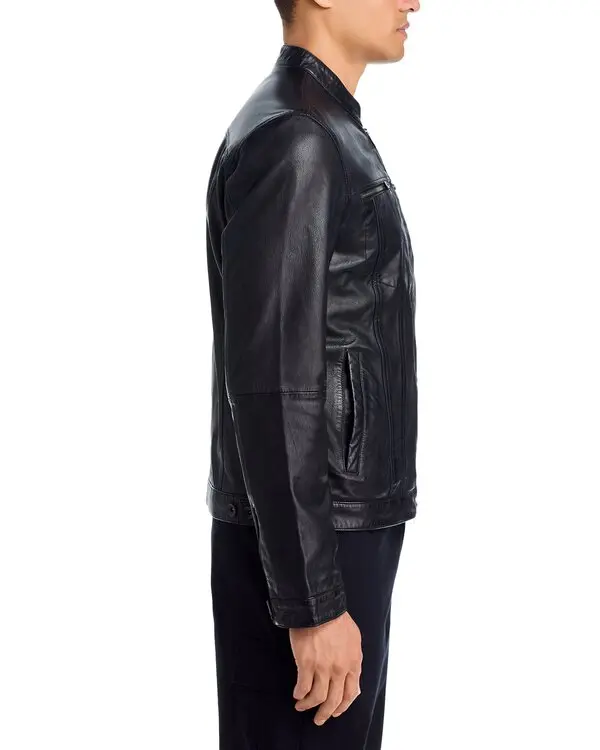 John Varvatos Kurt Zip Leather Jacket