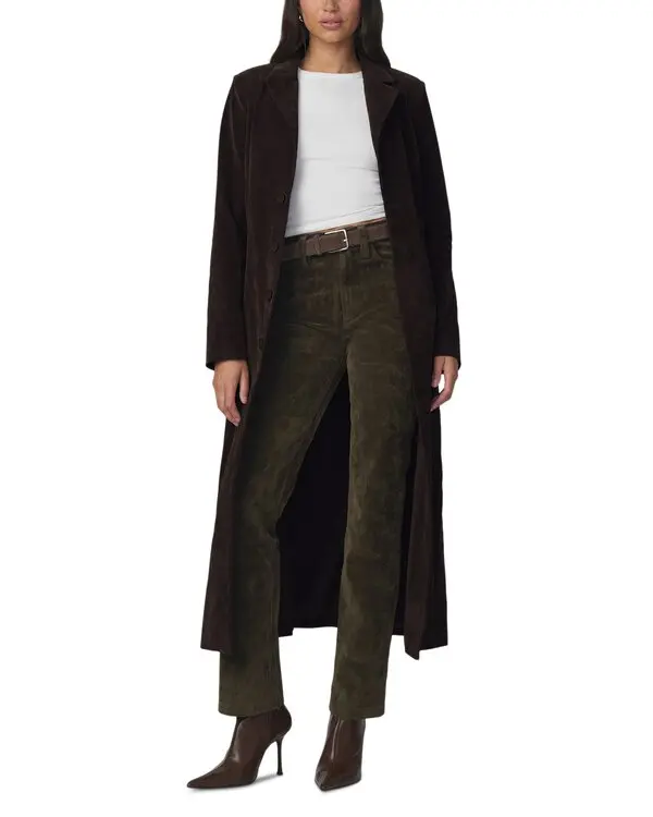 Joe's Jeans Faux Suede Long Coat - Dark Chocolate
