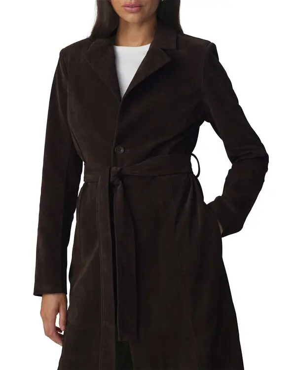 Joe's Jeans Faux Suede Long Coat - Dark Chocolate