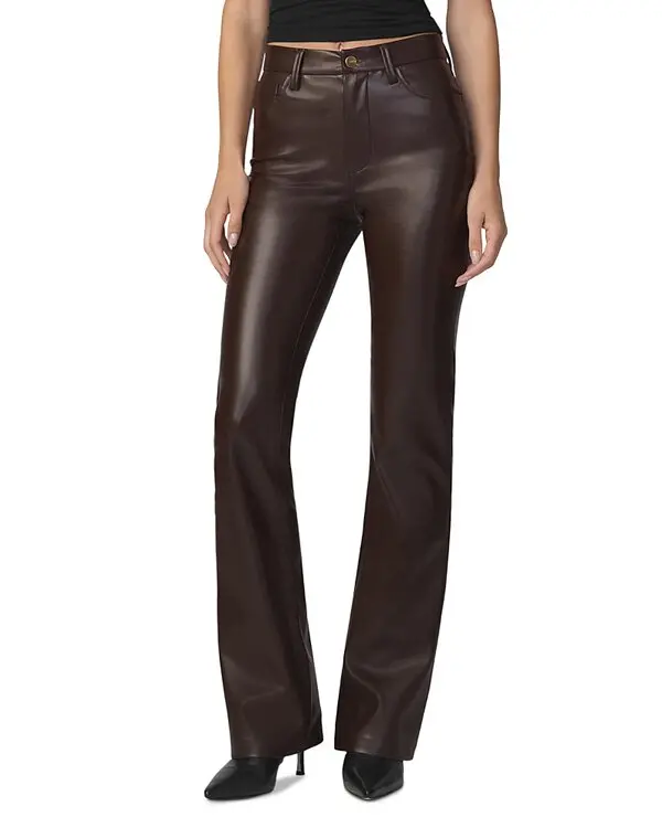 Joe's Jeans Faux Leather Hi Honey Bootcut Jeans - Dark Chocolate