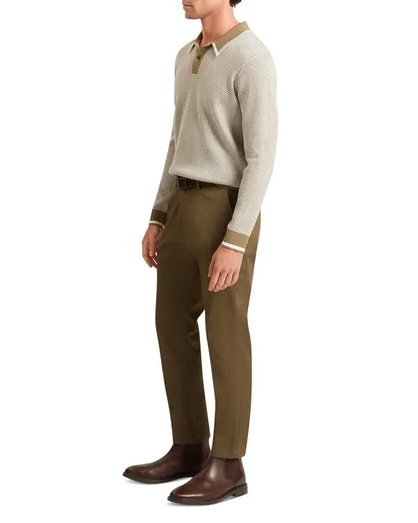 Ted Baker London Buckler Long Sleeve Waffle Stitch Polo