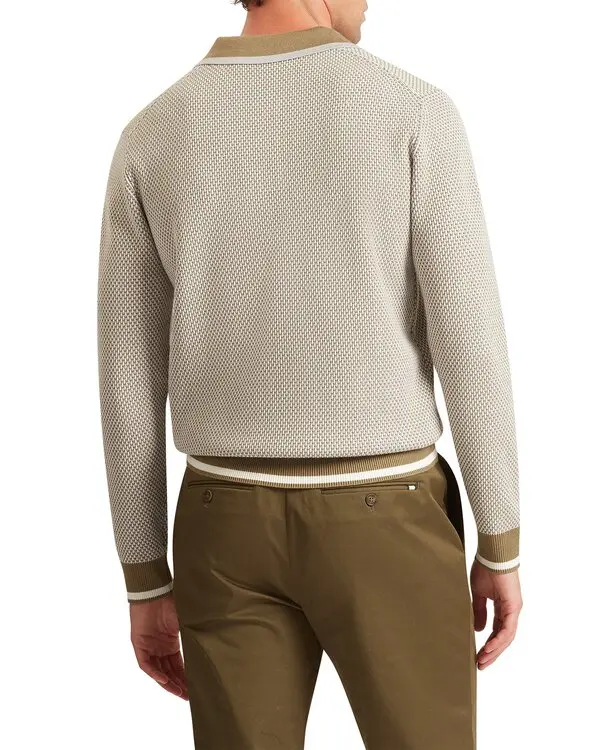 Ted Baker London Buckler Long Sleeve Waffle Stitch Polo