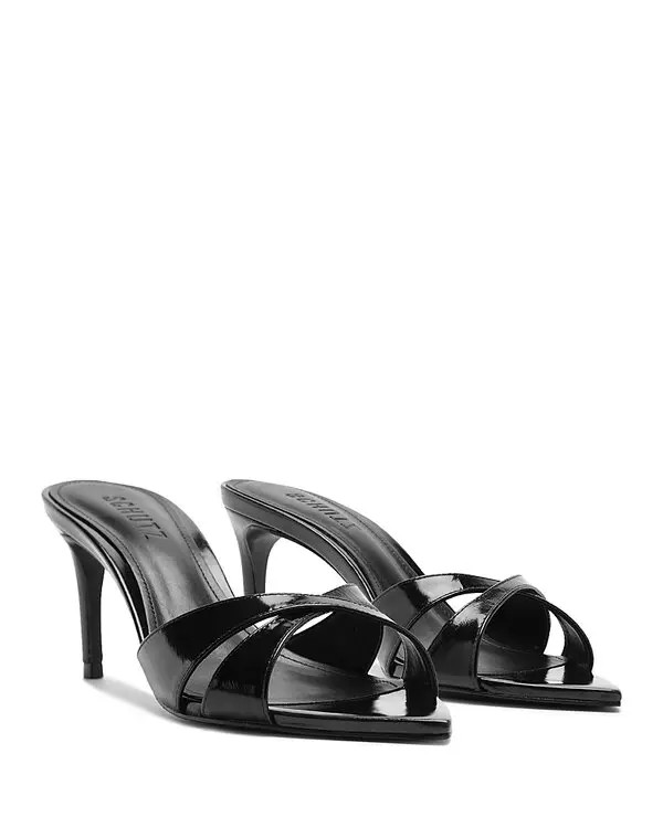 Schutz Maxie Patent Leather Criss-cross Stiletto Sandals