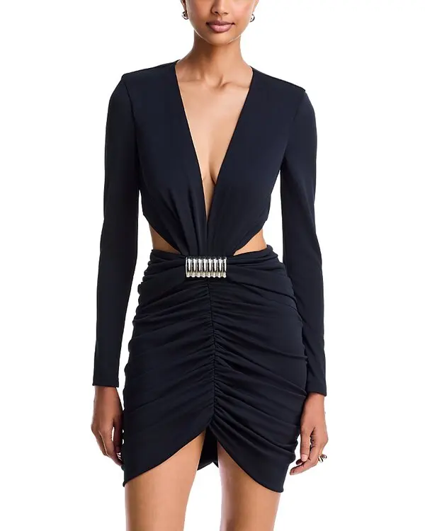 Bcbgmaxazria Nicolette Cutout Ruched Mini Dress