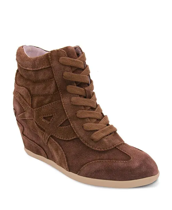 Ash Boradia Lace Up Wedge Sneakers - Chestnut