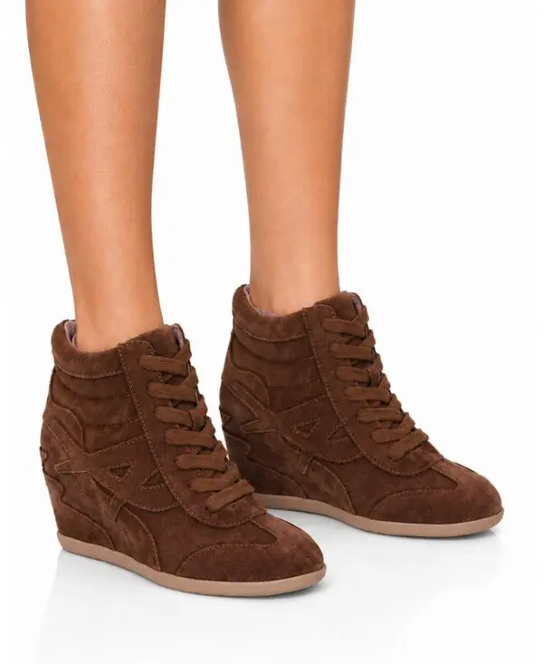 Ash Boradia Lace Up Wedge Sneakers - Chestnut