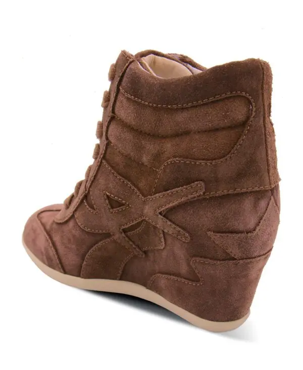 Ash Boradia Lace Up Wedge Sneakers - Chestnut