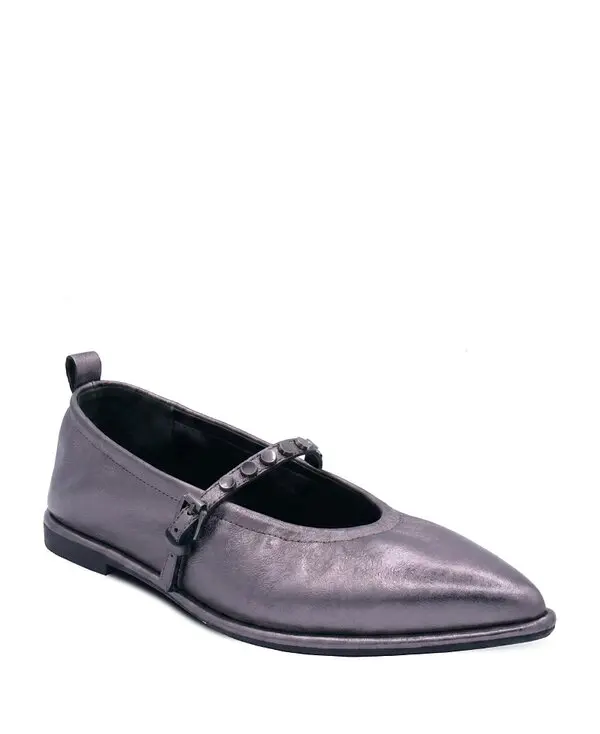 Ash Bella Studded Mary Jane Flats - Gun