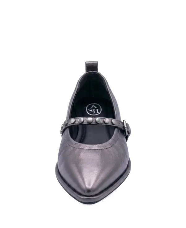 Ash Bella Studded Mary Jane Flats - Gun