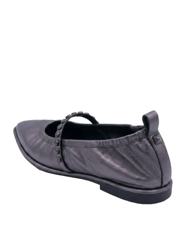 Ash Bella Studded Mary Jane Flats - Gun