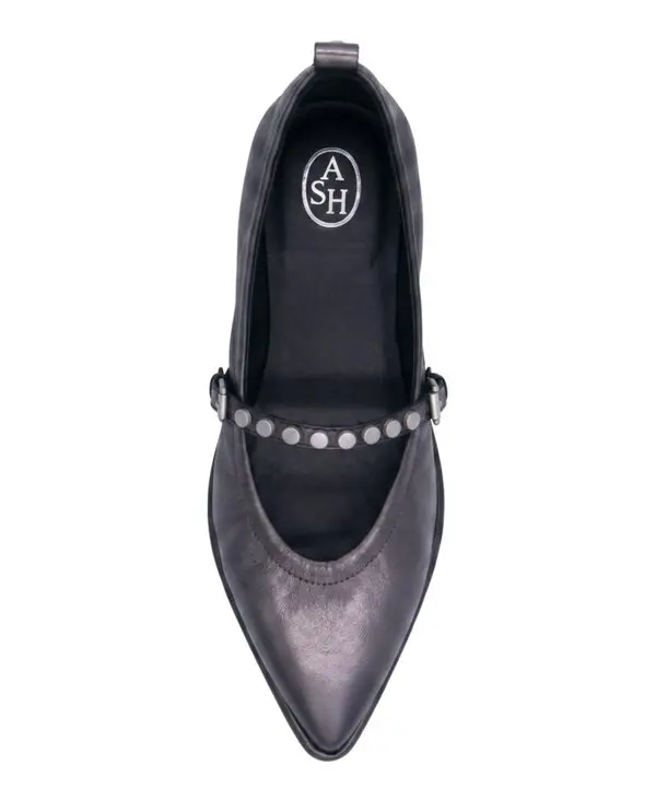 Ash Bella Studded Mary Jane Flats - Gun