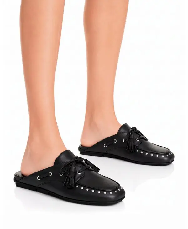 Ash Bavaria Studded Mule - Black