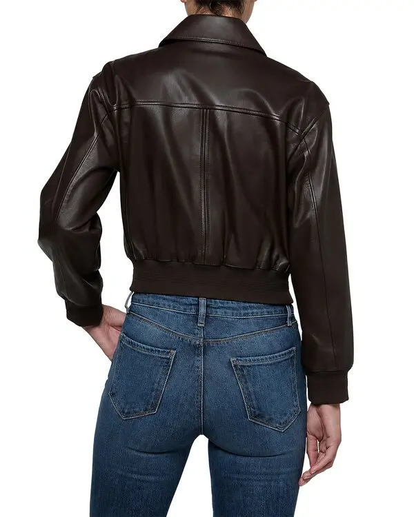 L'Agence Clotilde Leather Bomber Jacket