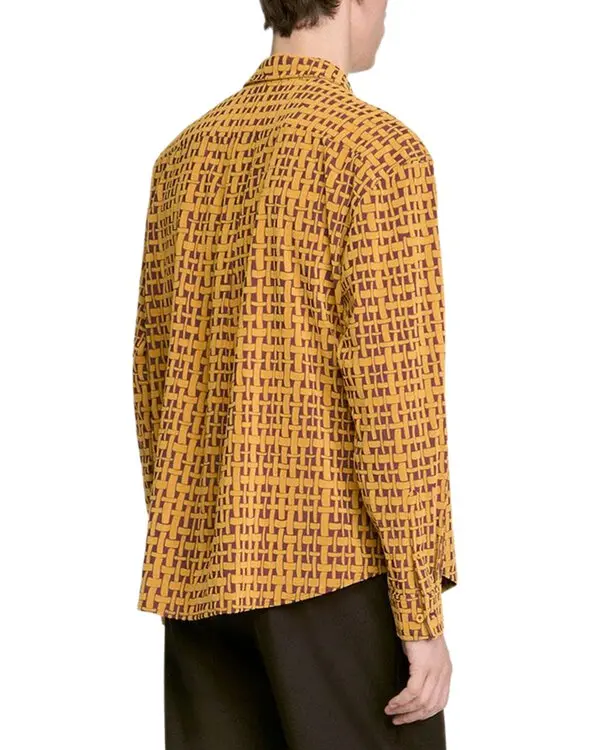 Sandro Velvet Flocking Thread Shirt
