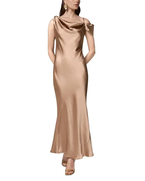 Donna Karan New York Asymmetrical Cowl Neck Gown