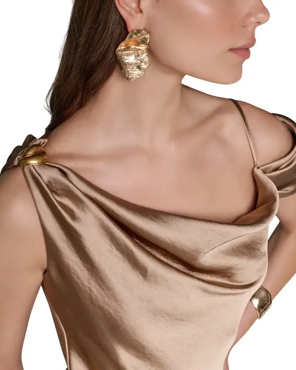 Donna Karan New York Asymmetrical Cowl Neck Gown