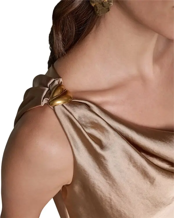Donna Karan New York Asymmetrical Cowl Neck Gown
