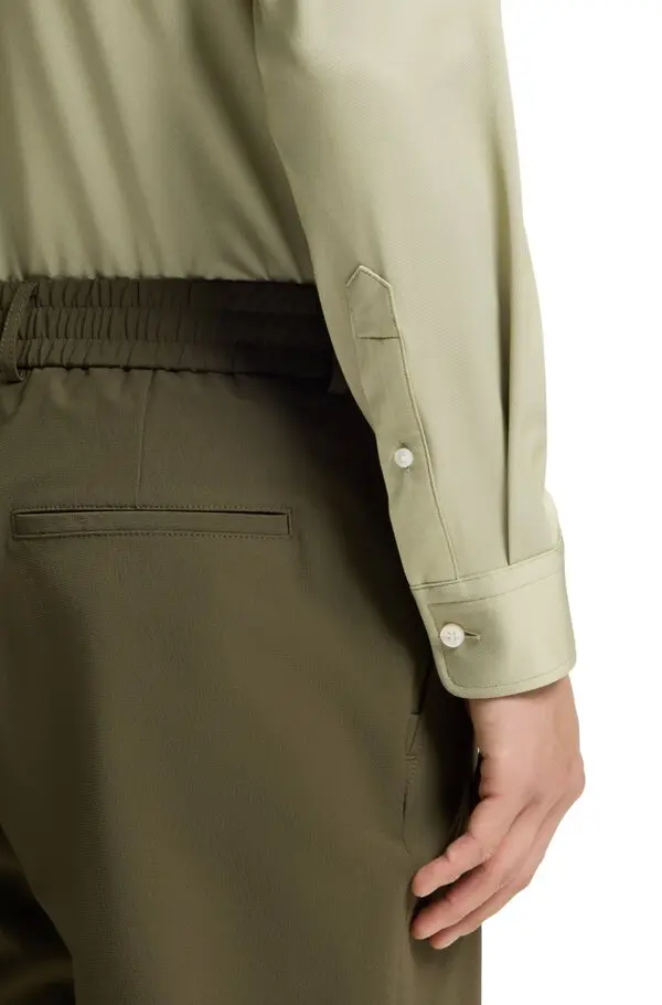 BOSS Roan Kent Collar Slim Fit Shirt - Beige