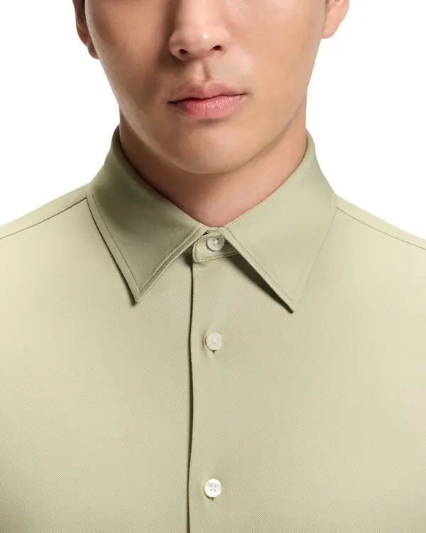 BOSS Roan Kent Collar Slim Fit Shirt - Beige