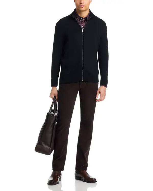 BOSS Liopedro Wool & Cotton Zip Sweater - Black