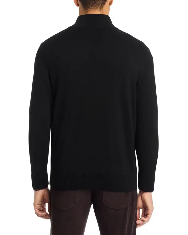 BOSS Liopedro Wool & Cotton Zip Sweater - Black