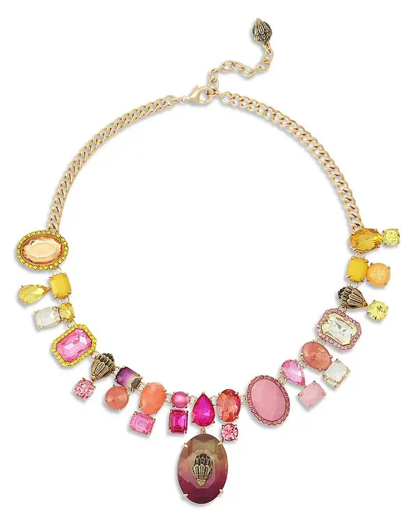 Kurt Geiger Signature Eagle Gemstone Statement Collar Necklace - Multi