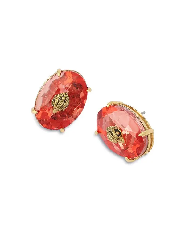 Kurt Geiger Signature Eagle Stone Oval Stud Earrings