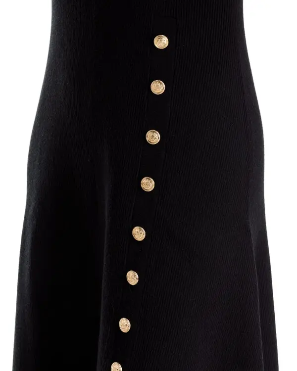 Elie Tahari Adhara Ribbed Sweater Dress With Button Detail