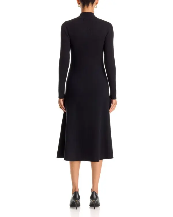 Elie Tahari Adhara Ribbed Sweater Dress With Button Detail