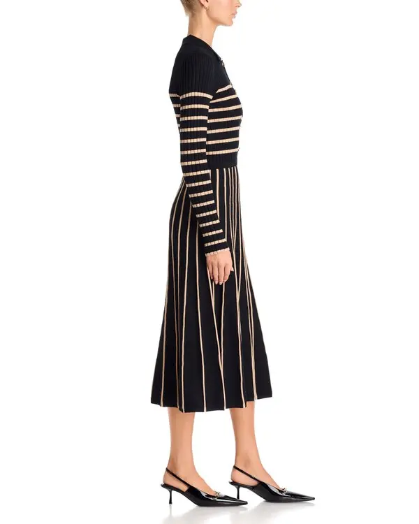 Elie Tahari Elodie" Ribbed Knit Sweater Dress - Noir/vicun