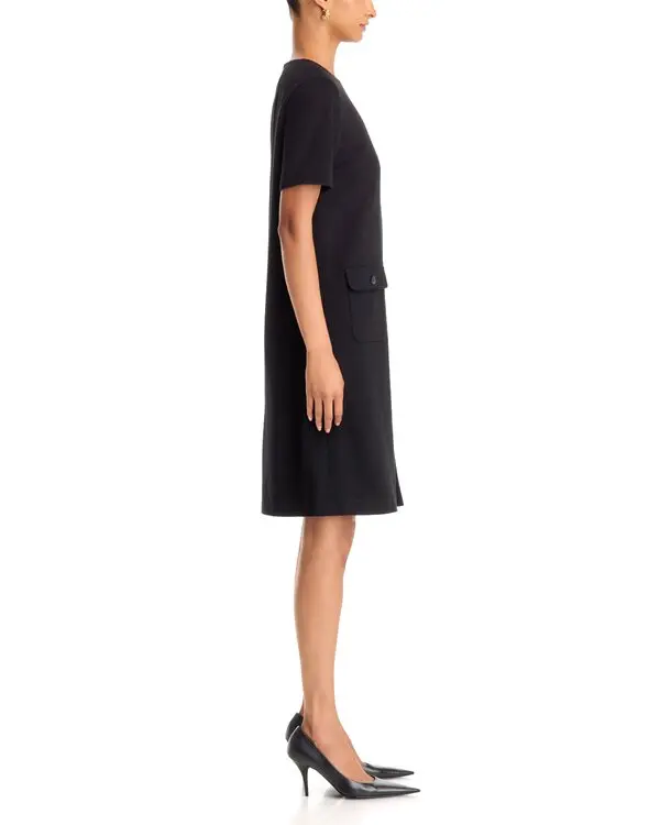 Lafayette 148 New York Wool Inverted Pleat Shift Dress