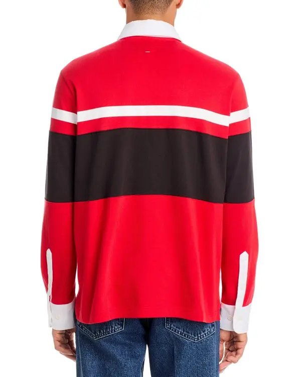 Rag & Bone Classic Cotton Stripe Rugby Shirt - Red Multi