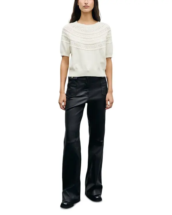 Gerard Darel Roberte Cotton Pointelle Sweater