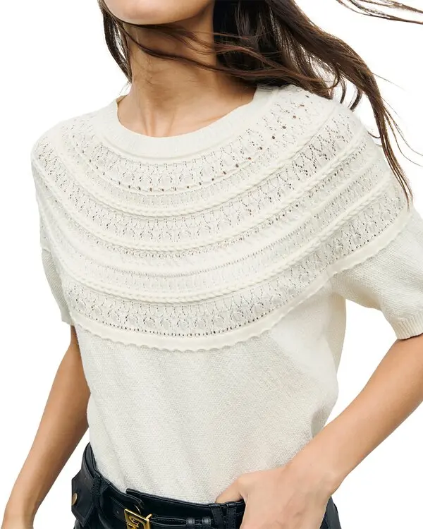 Gerard Darel Roberte Cotton Pointelle Sweater