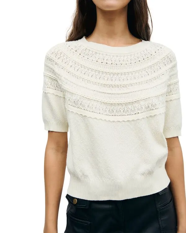 Gerard Darel Roberte Cotton Pointelle Sweater